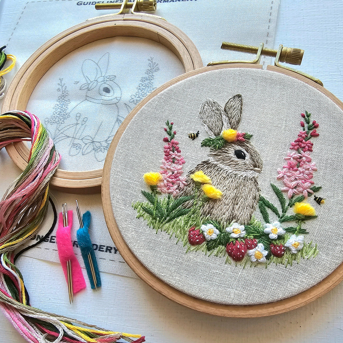 Berry Patch Bunny Embroidery Kit – Stitches