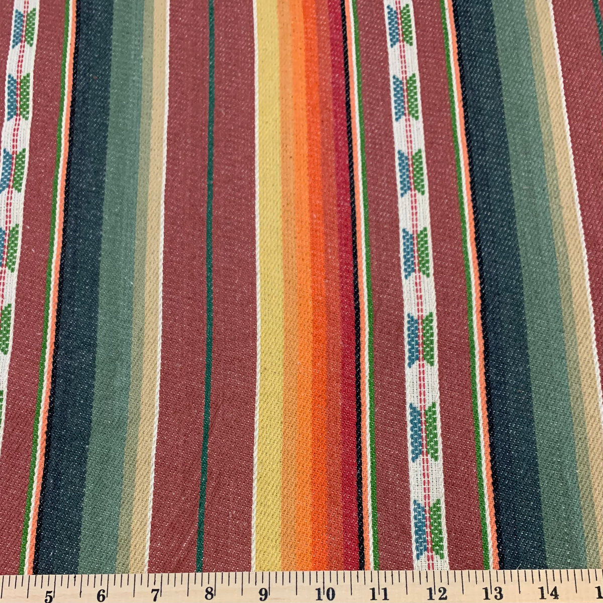 Aztec Style Cotton Heavy Weight Cotton Woven Fabric - Terra Cotta & Ca ...