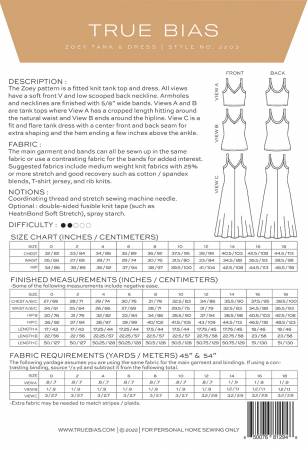 Zoey Tank & Dress Pattern - sizes 0-18 – Stitches
