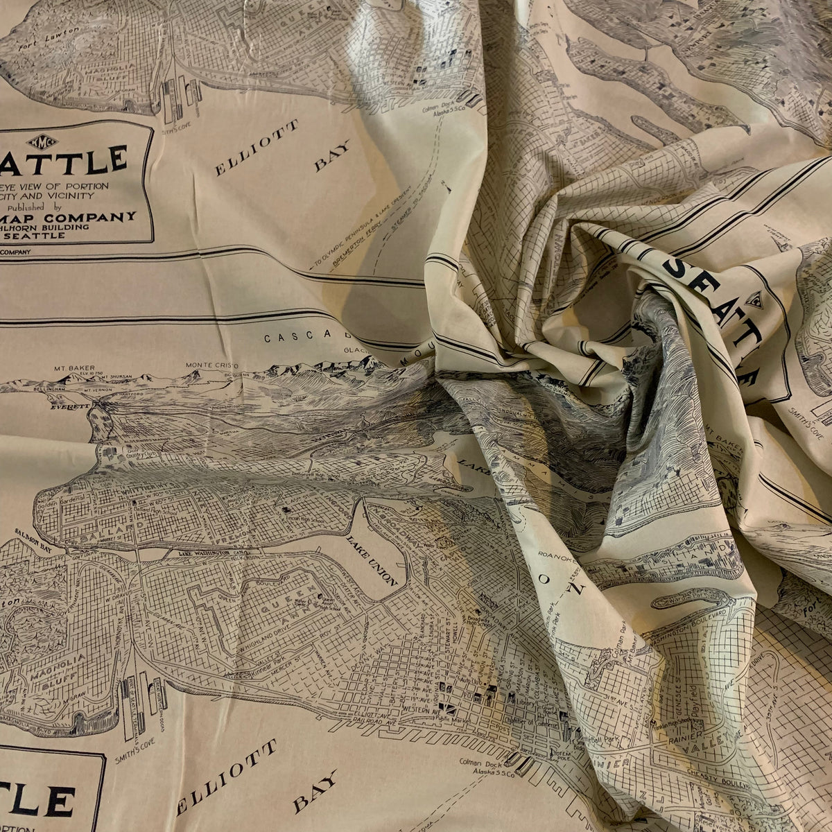 Seattle Area Kroll Map Cotton Fabric – Stitches
