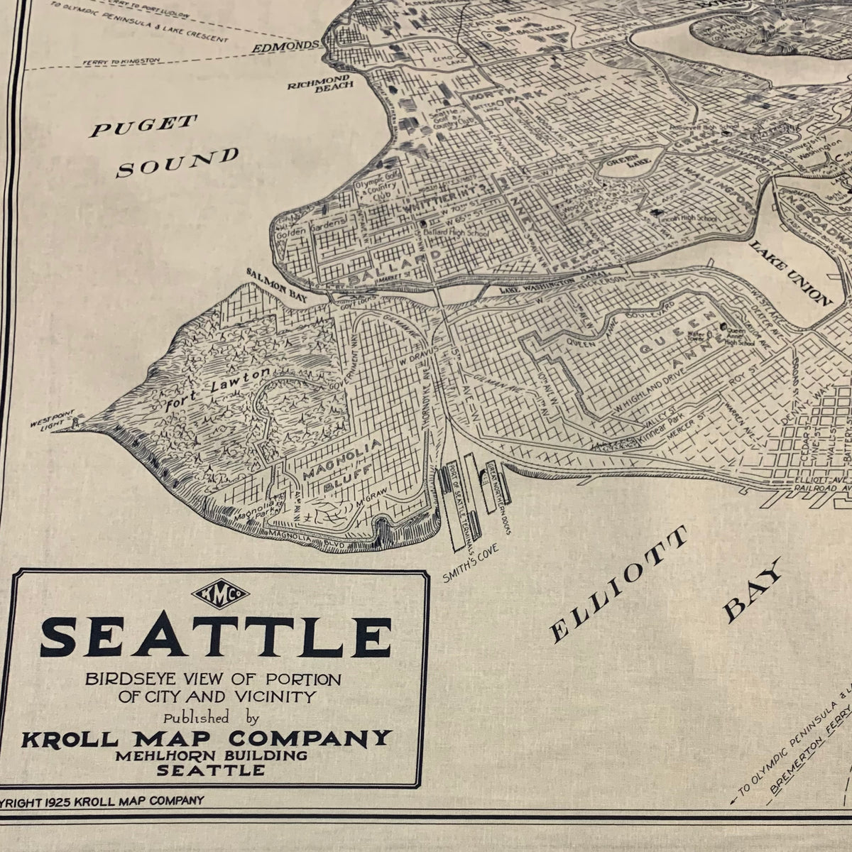 Seattle Area Kroll Map Cotton Fabric – Stitches